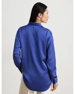 Ralph Lauren Satin Charmeuse Relaxed Fit Shirt