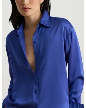 Ralph Lauren Satin Charmeuse Relaxed Fit Shirt