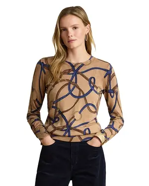 Ralph Lauren Slim Crewneck Sweater - Camel Multi