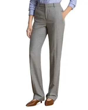Ralph Lauren Melange Wool Twill Straight Pants - Grey Multi