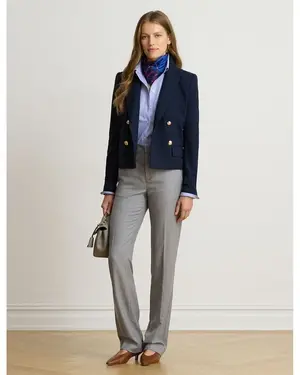 Ralph Lauren Melange Wool Twill Straight Pants
