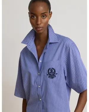 Ralph Lauren Striped Cotton Cropped Shirt