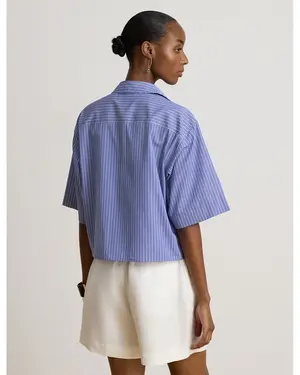 Ralph Lauren Striped Cotton Cropped Shirt