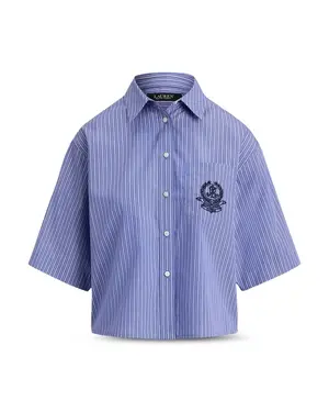 Ralph Lauren Striped Cotton Cropped Shirt