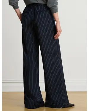 Ralph Lauren Twill Pinstripe Wide Leg Pants