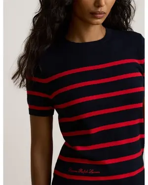Ralph Lauren Striped Crewneck Sweater - Navy/red