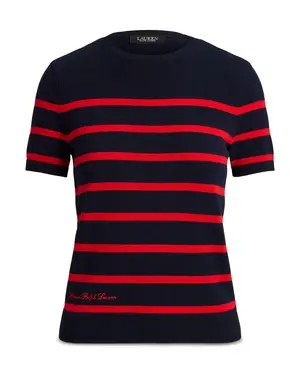 Ralph Lauren Striped Crewneck Sweater - Navy/red
