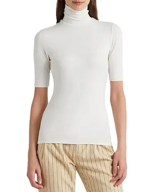 Ralph Lauren Elbow-sleeve Turtleneck - White