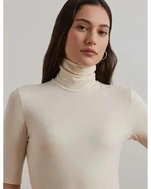 Ralph Lauren Elbow-sleeve Turtleneck - White