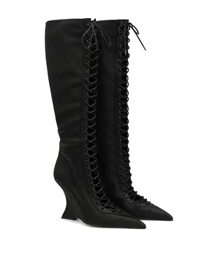 NAKED WOLFE Lacy Boots - Black