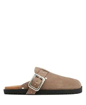 NAKED WOLFE Lola Suede Mules - Mushroom