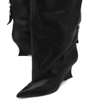 NAKED WOLFE Harness Leather Boots - Black