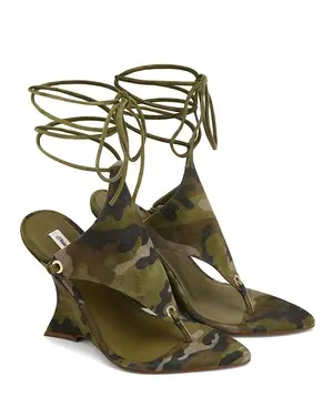 NAKED WOLFE Rampage Suede Heels - Camo
