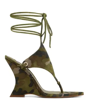 NAKED WOLFE Rampage Suede Heels - Camo