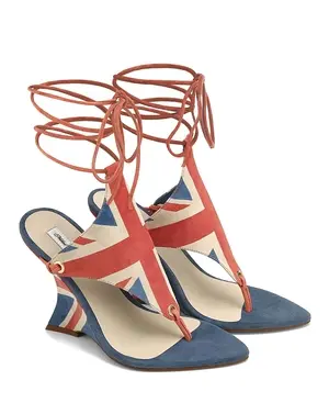 NAKED WOLFE Rampage Suede Heels - Union Jack
