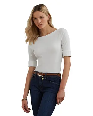 Ralph Lauren Boat Neck Tee - White