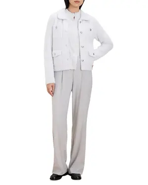 NIC+ZOE Fuzzy Patch Pocket Jacket - Silver