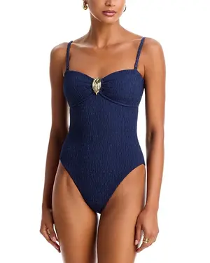 Simkhai Maroze Embellished One Piece Swimsuit - Midnight