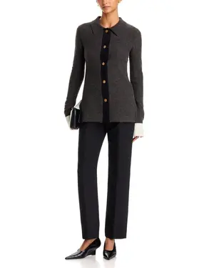 TOTEME Yak & Wool Slim Collared Cardigan
