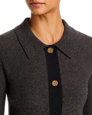 TOTEME Yak & Wool Slim Collared Cardigan