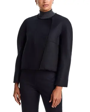 TOTEME Wool Blend Cropped Flap Jacket