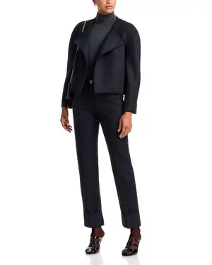 TOTEME Wool Blend Cropped Flap Jacket