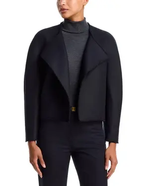 TOTEME Wool Blend Cropped Flap Jacket