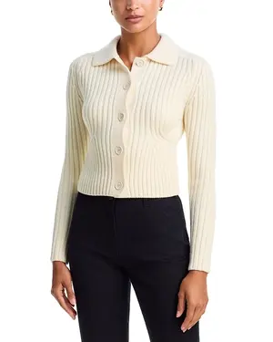 TOTEME Twisted Rib Wool Cardigan - Ecru