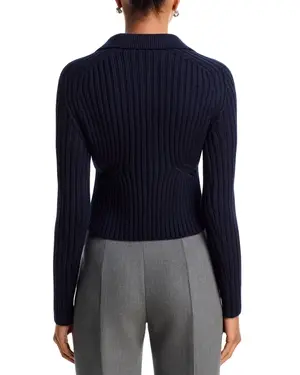 TOTEME Twisted Rib Wool Cardigan - Navy