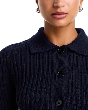 TOTEME Twisted Rib Wool Cardigan - Navy