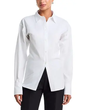 TOTEME Cotton Poplin Slouch Waist Shirt - White