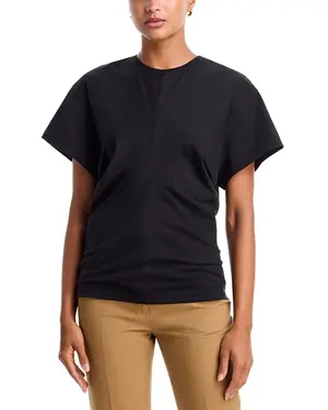 TOTEME Slouch Waist Cotton Tee - Black