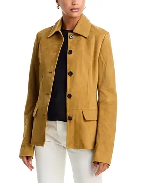 TOTEME Suede Cinched Jacket - Cold Caramel