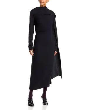 TOTEME Draped Scarf Midi Dress - Black