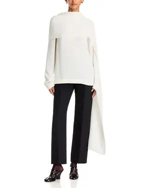 TOTEME Draped Scarf Asymmetric Hem Top - Optic White