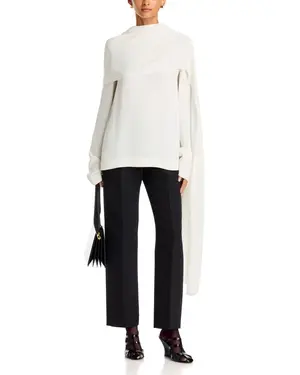 TOTEME Draped Scarf Asymmetric Hem Top - Optic White