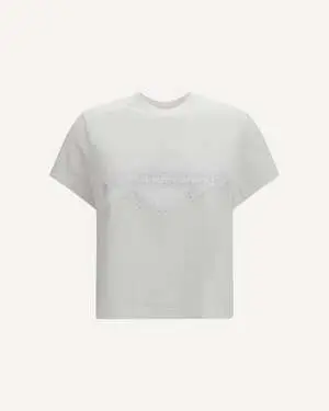 Alexander Wang Crystal Hotfix Logo Cotton T-shirt Feale