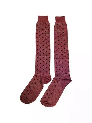 Dolce & Gabbana Polka-dot Lurex-effect Socks - Red