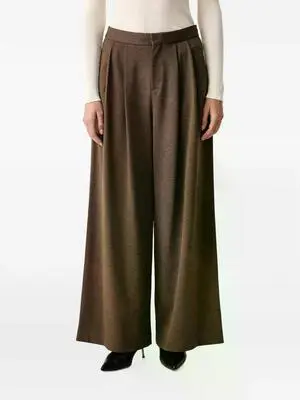ISABELLE BLANCHE Pleated Wide-leg Palazzo Pants - Brown