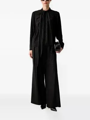 ISABELLE BLANCHE Polka-dot Tie-neck Blouse