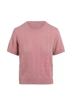 Filippa K Cailin Short-sleeve Cable-knit Sweater - Pink