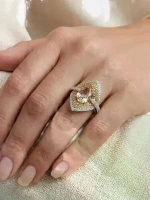 HYT JEWELRY Embellished Cocktail Diamond Ring