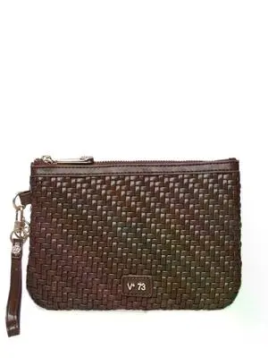 V°73 Woven-effect Wristlet Clutch Bag - Brown