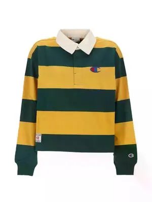 CHAMPION Striped Long-sleeve Polo Shirt