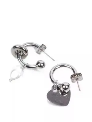 JUSTINE CLENQUET Jacob Heart And Pearl Earrings