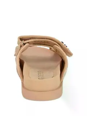 Guess Fadelizz Monogram-pattern Touch-strap Flat Sandals