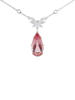 HYT JEWELRY Morganite And Diamond Necklace - Silver