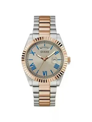 Guess Two-tone Day-date 42mm Watch - Neutrals