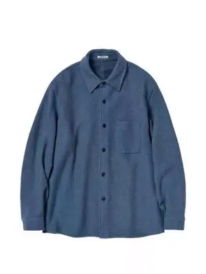 Auralee Button-up Tweed Shirt Jacket - Blue