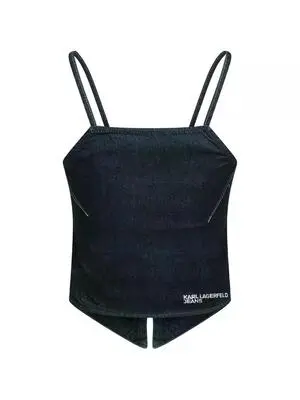 Karl Lagerfeld Zip-up Denim Top